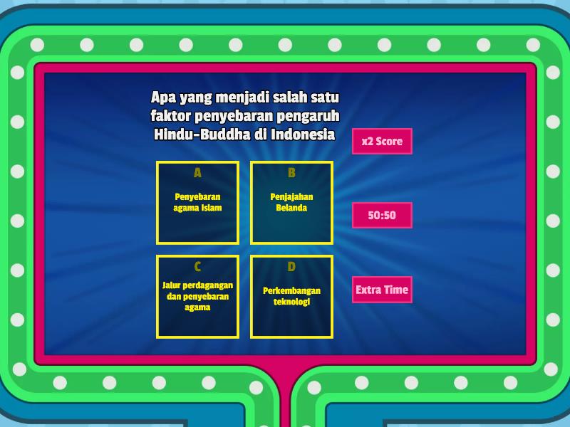Quizzes masuknya hindu budha ke Indonesia - Gameshow quiz