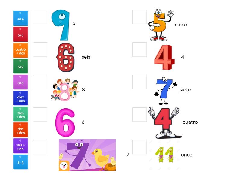 Aprendo los números - Match up