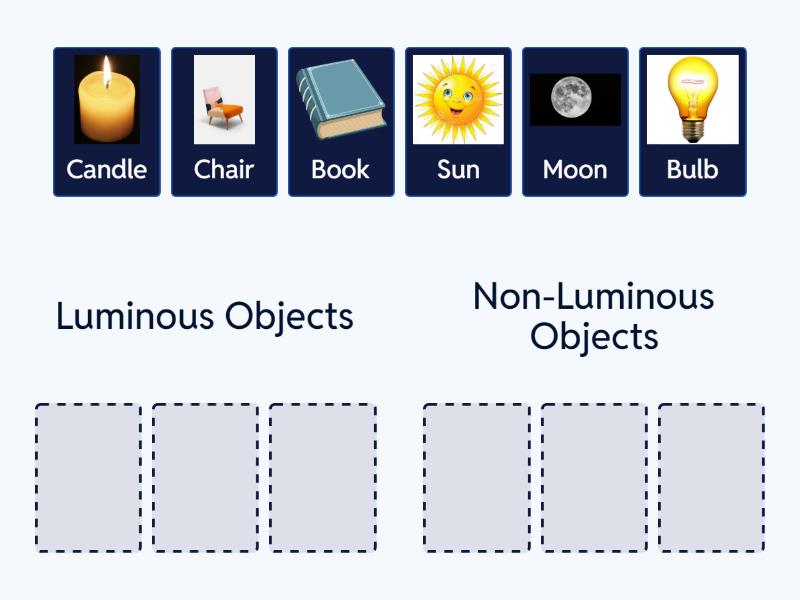 Luminous and Non-Luminous Objects - Group sort