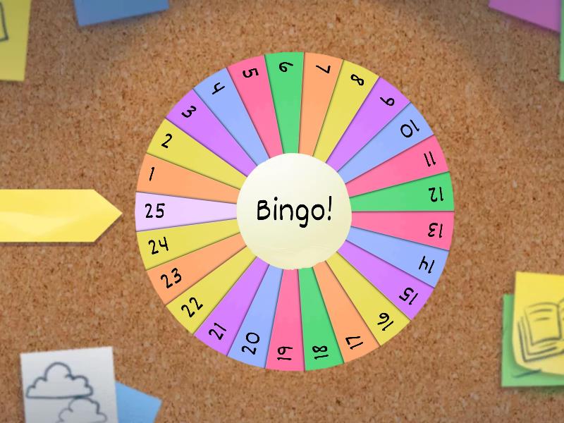 Number bingo 1-25 - Spin the wheel