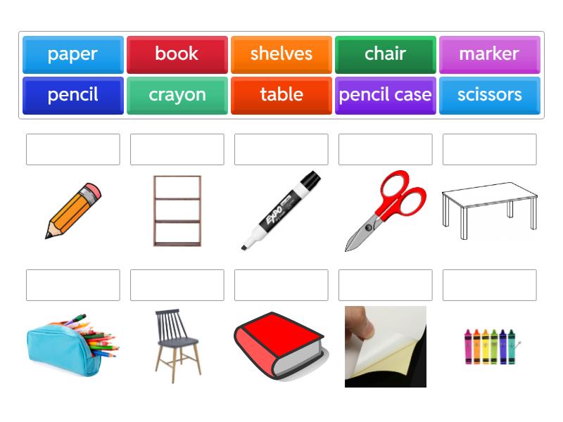 school supplies - Match up