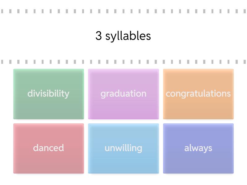 Count the syllables - Find the match