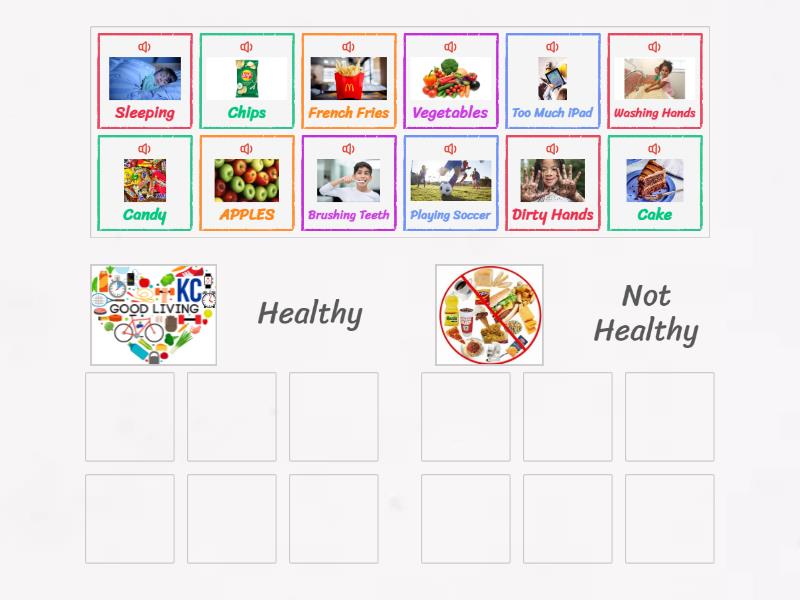 Healthy Vs. Not Healthy - Group sort
