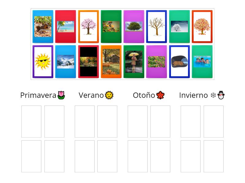 1st grade Las 4 Estaciones - Group sort