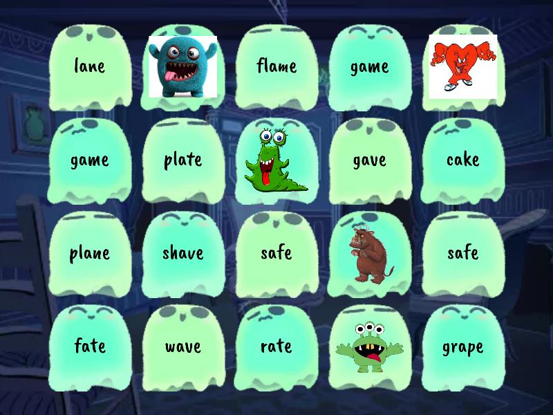 a_e phonics + monsters - Flip tiles