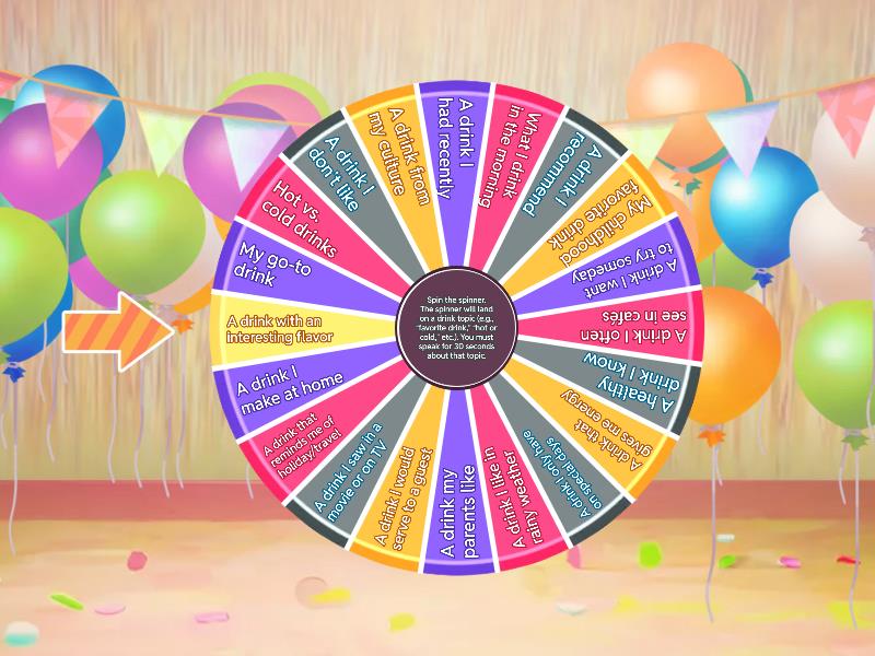 Spin & Speak – Drink Edition - Rueda aleatoria