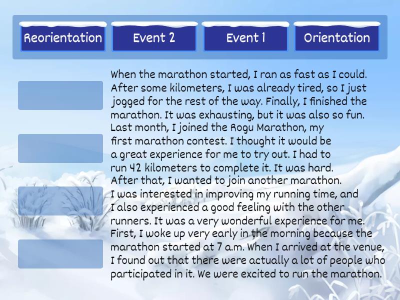 Recount text (structure) - Match up