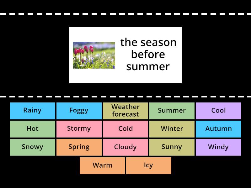 A1.2 Weather and seasons Definitions - Find the match