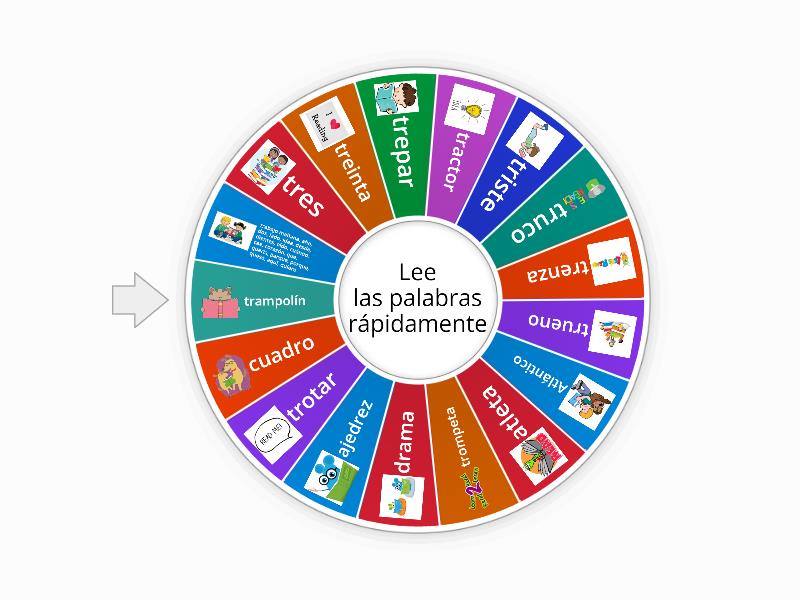 Palabras con silabas trabadas - Rueda aleatoria