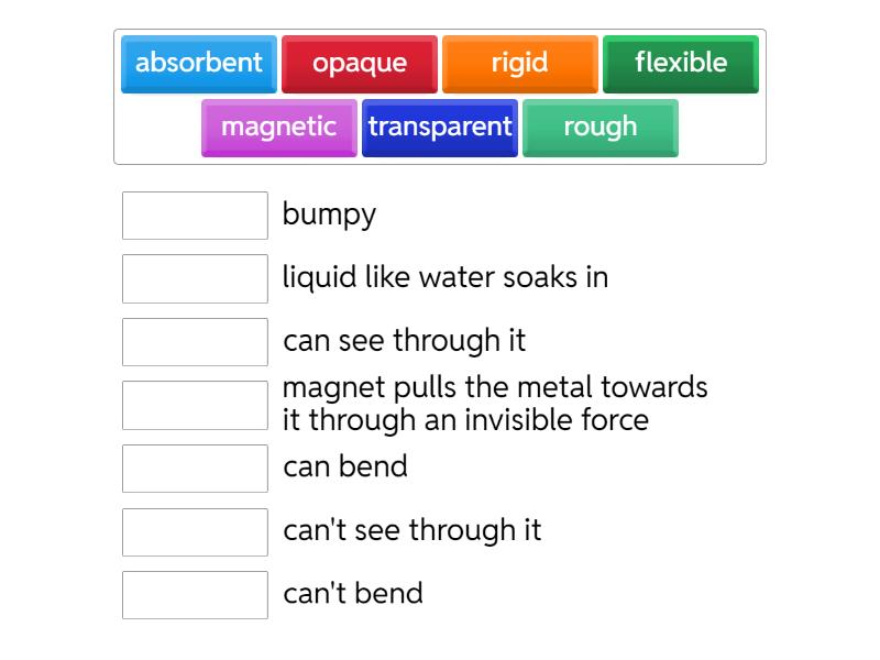 Science flashback week 5 - Match up