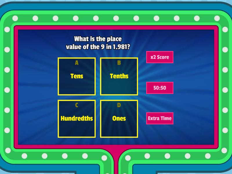 Decimal Place Value - Gameshow quiz