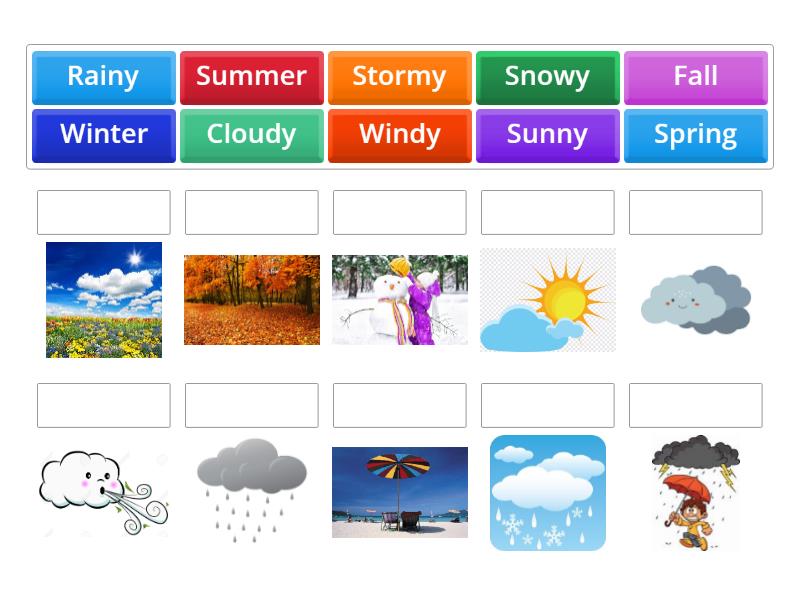Weather/Seasons Matching Game - Une las parejas