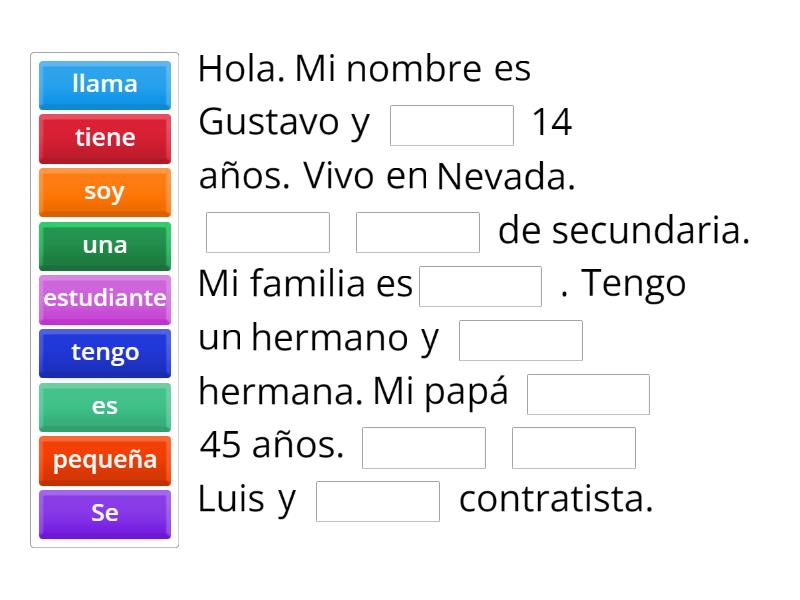 Esta es mi familia - Completar la frase