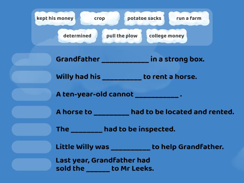 Stone fox - Chapter 2- Vocabulary practice - Match up