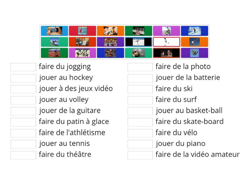 Les sports et les passe-temps - Match up