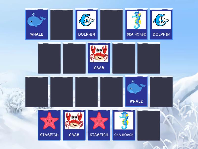 Memory Game - Sea animals - Matching pairs