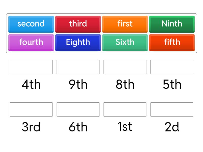 Ordinal numbers - Match up