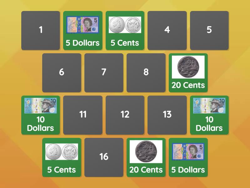 Australian Money Match - Matching pairs