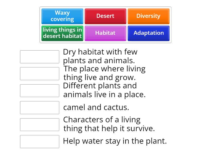 Habitats (part1) - Match up