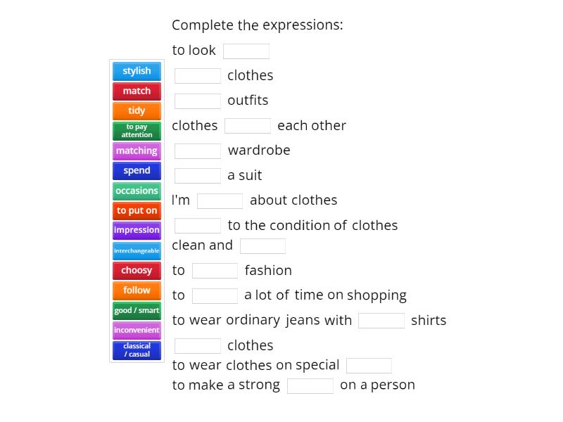 Clothes - Complete the sentence