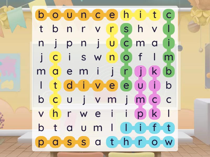 Own it! 1 U6 Review Sports verbs - Wordsearch