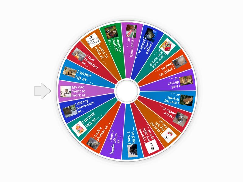 past simple and telling the time (capybara edition) - Spin the wheel