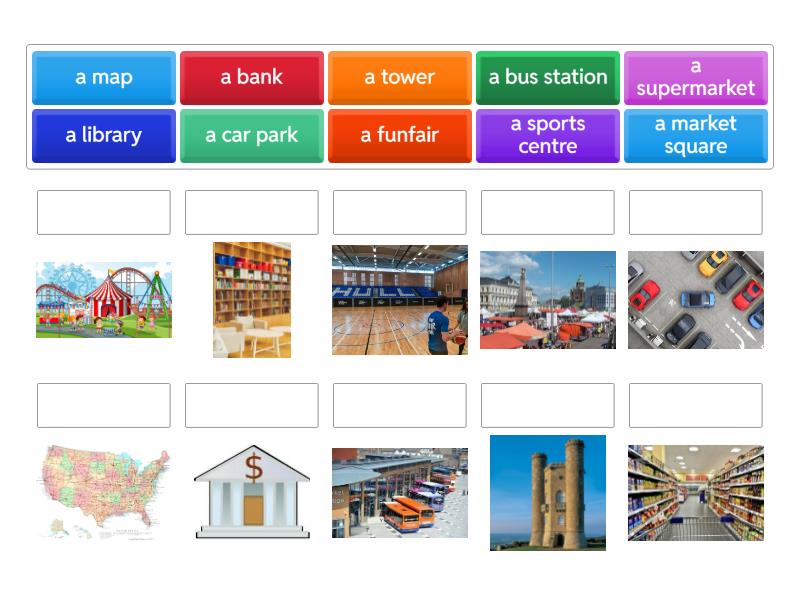 Super Minds 3. Unit 4. Around town - Match up