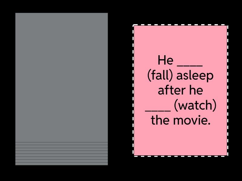 Past Perfect/Past Simple (3A) - Speaking cards