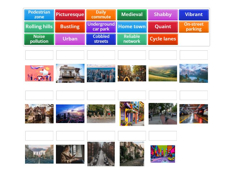 Focus 4 U3 "city vocab" - Match up