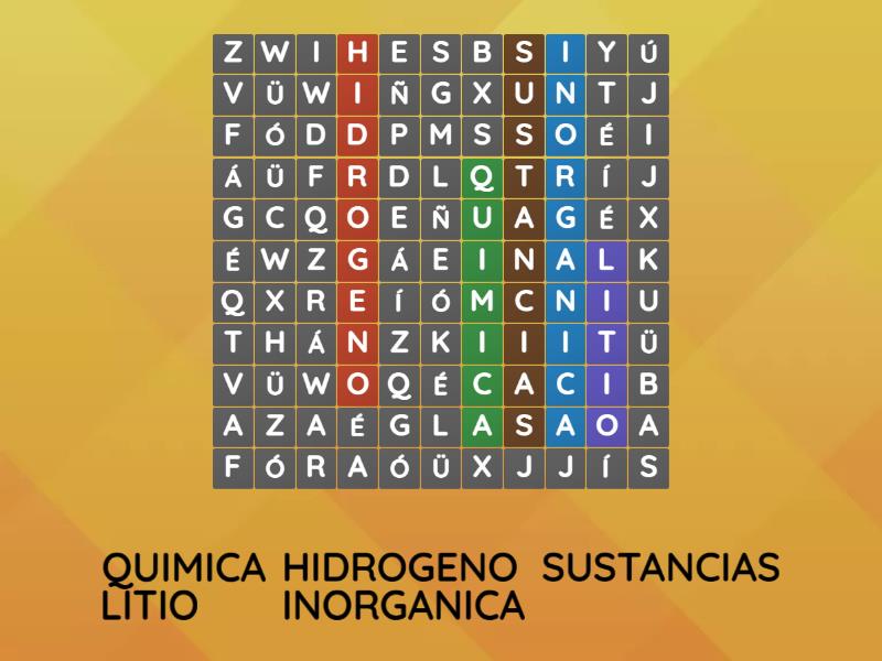 SOPA DE LETRAS DE QUIMICA - Wordsearch