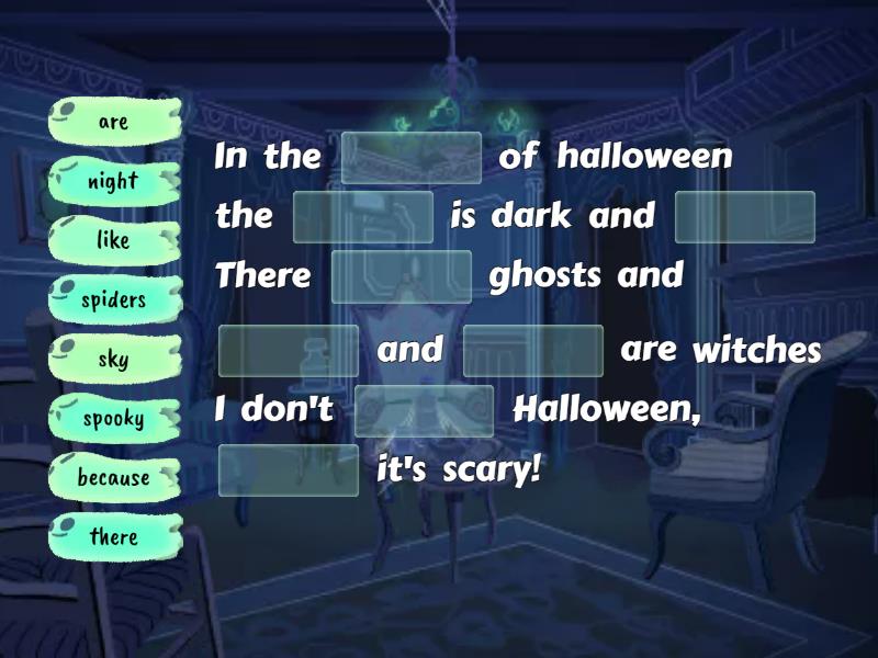 Halloween cloze text - Complete the sentence