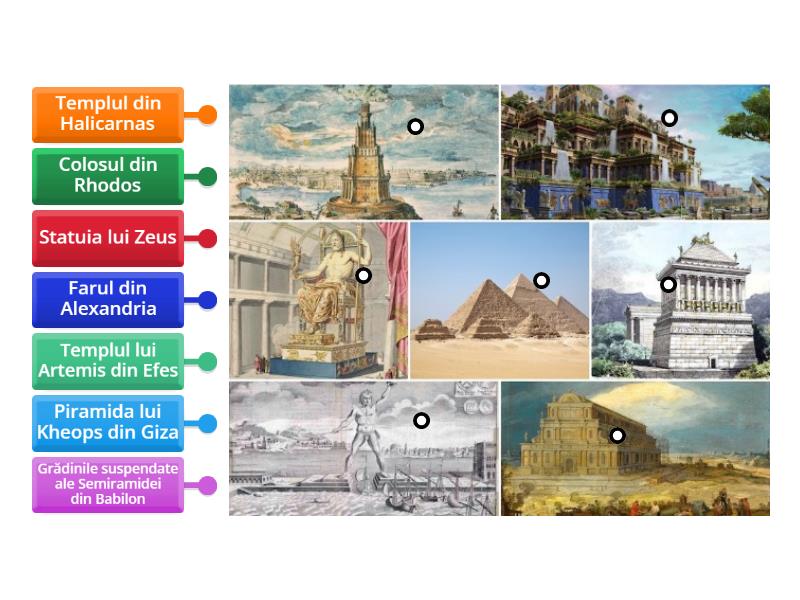 Cele sapte minuni ale Lumii Antice - Labelled diagram