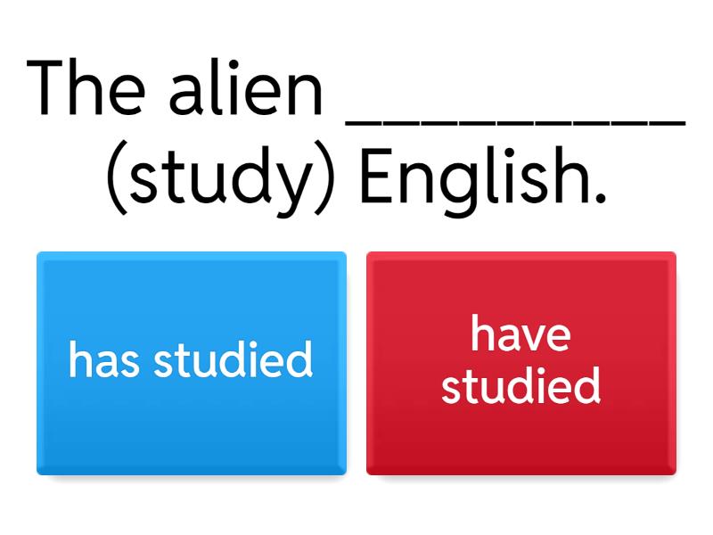 present perfect - regular verbs - Quiz
