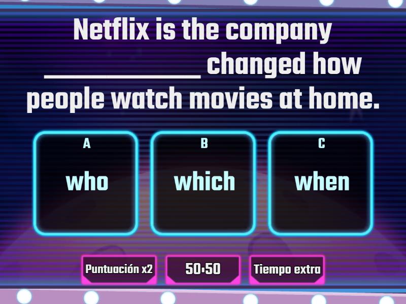 Relative Pronouns Quiz - Spielshow-Quiz