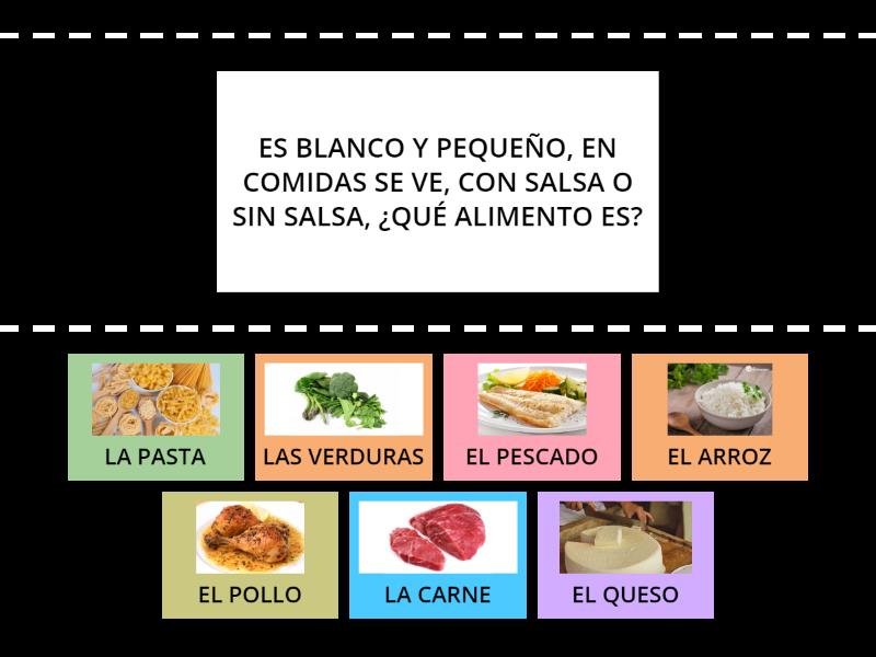 ADIVINANZAS DE COMIDA REPASO - Cada oveja con su pareja