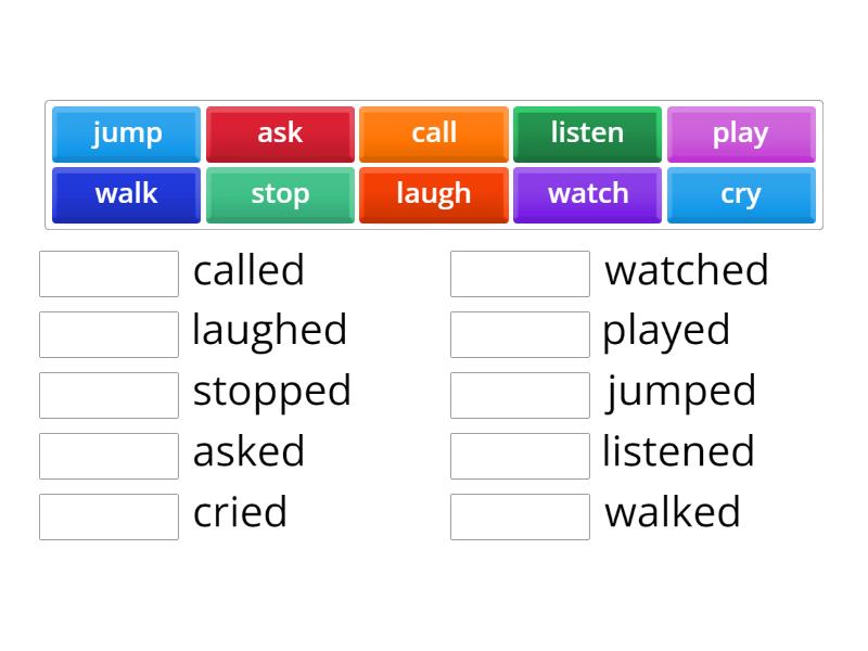 Match the present and past tense of each verb - Match up
