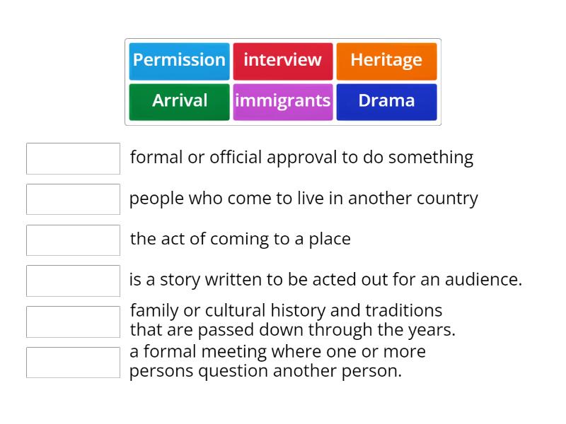Vocabulary skill Grace and Grandma - Grade 3 - Match up
