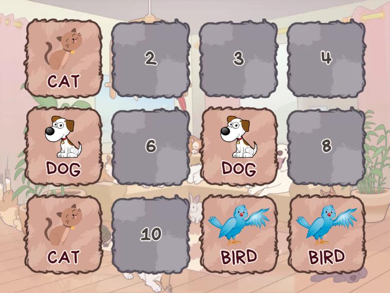 Pets - Memory Game - Matching pairs