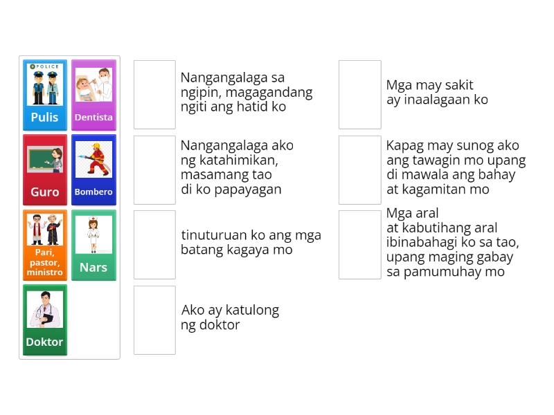 Mga Katulong sa Pamayanan - Pagtutugma