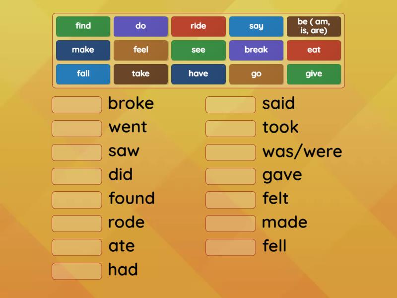 irregular verbs - Match up