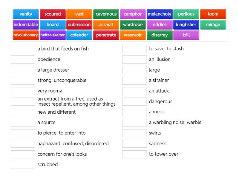 Tuck Everlasting Ch 9-10 VOCAB - Match up