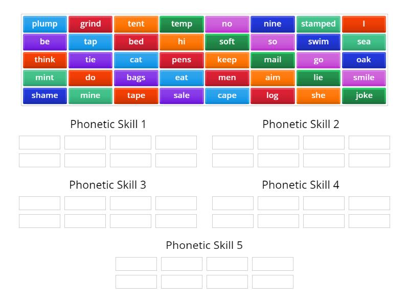 Phonetic Skills 1-5 - Group sort