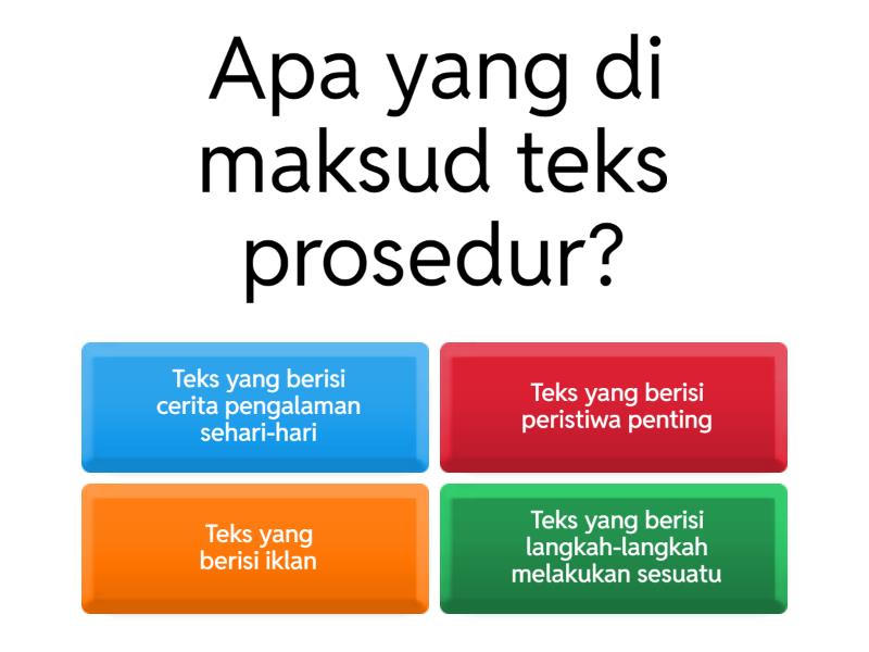 prosedur teks - Quiz