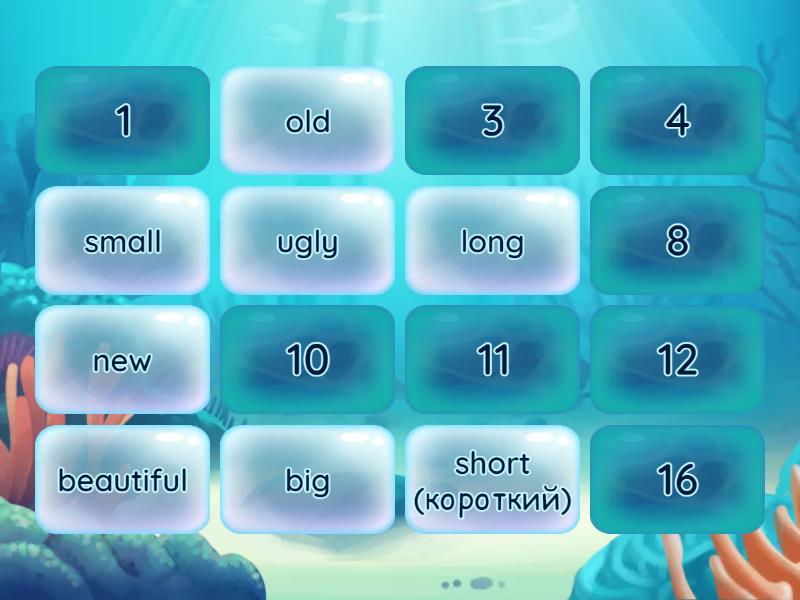 adjectives opposites memory game - Matching pairs