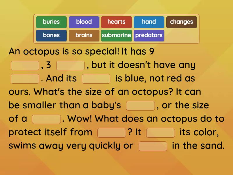 Octopus - Complete the sentence