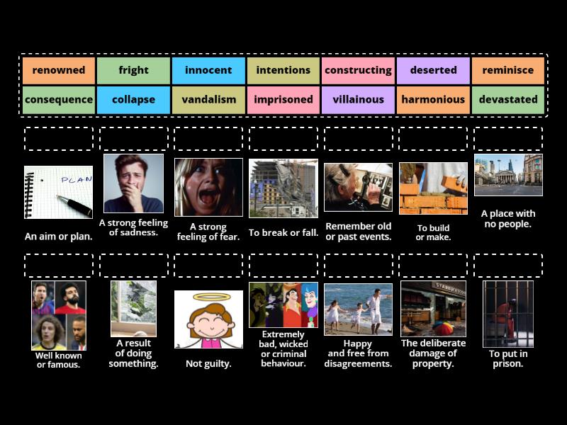 Autobiography Vocabulary - Match up
