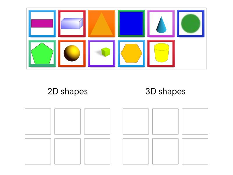 Sorting 2D and 3D shapes - Group sort