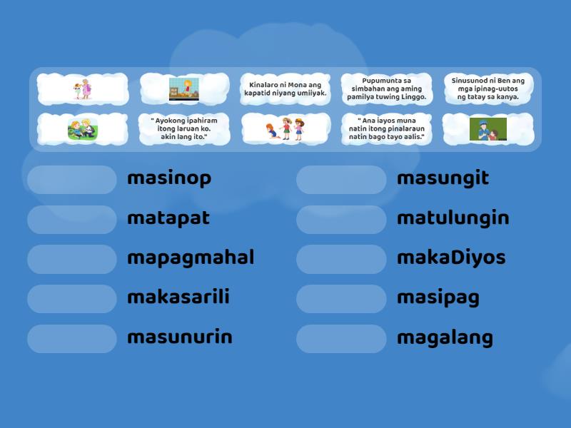 Pagkilala sa Katangian ng tauhan - Pagtutugma