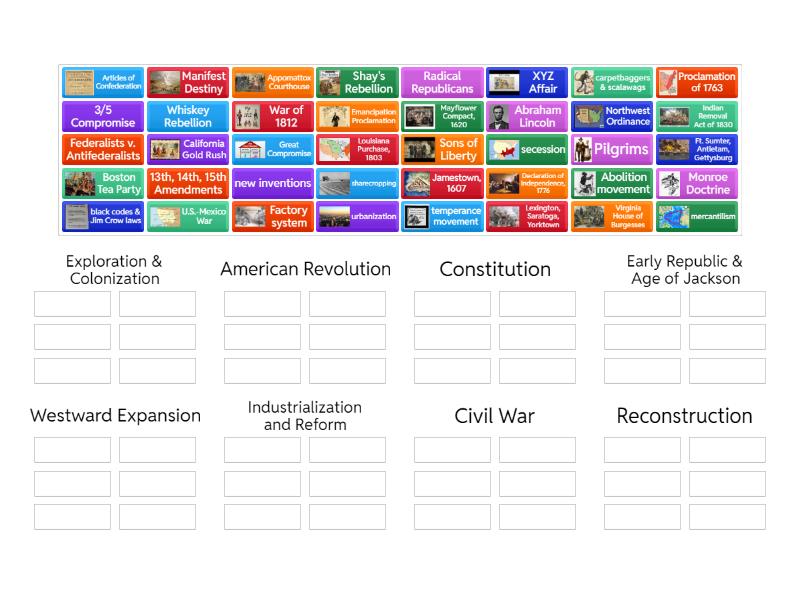 U.S. History Eras - Group sort