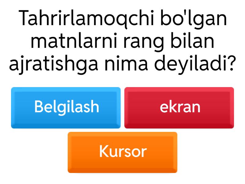 5-sinf uyga vazifa - Quiz
